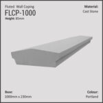 Fluted Wall Coping – 1000mm X 230mm – Cast Stone Supplier