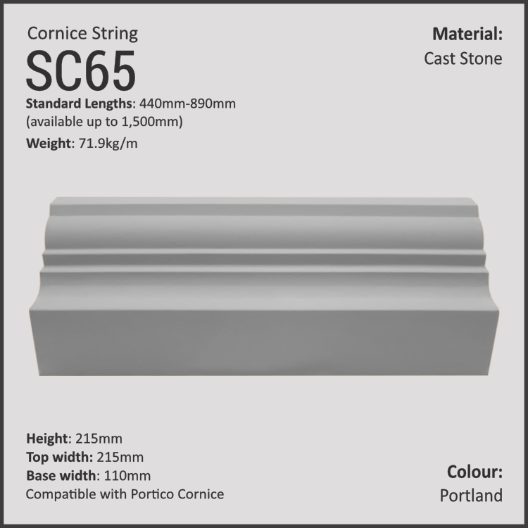 Cornice Wall Band Course SC65 – Cast Stone Supplier