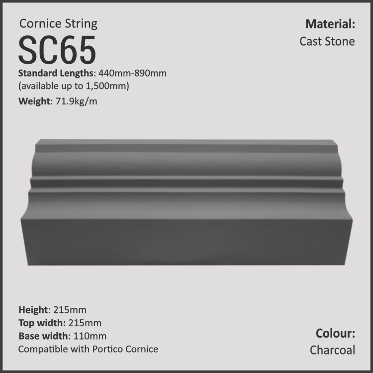 Cornice Wall Band Course SC65 – Cast Stone Supplier