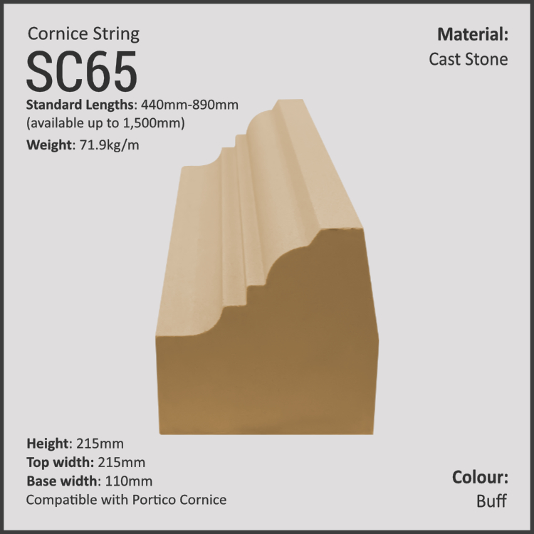 Cornice Wall Band Course SC65 – Cast Stone Supplier
