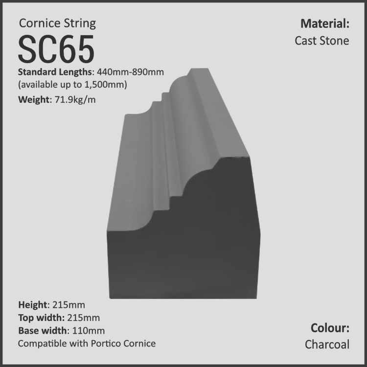 Cornice Wall Band Course SC65 – Cast Stone Supplier
