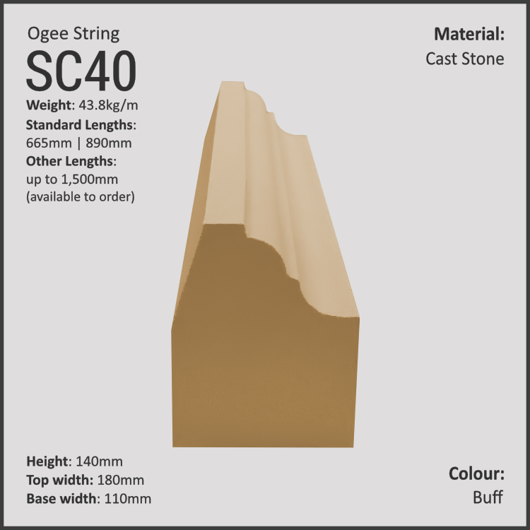 Ogee Wall Band Course SC40 – Cast Stone Supplier