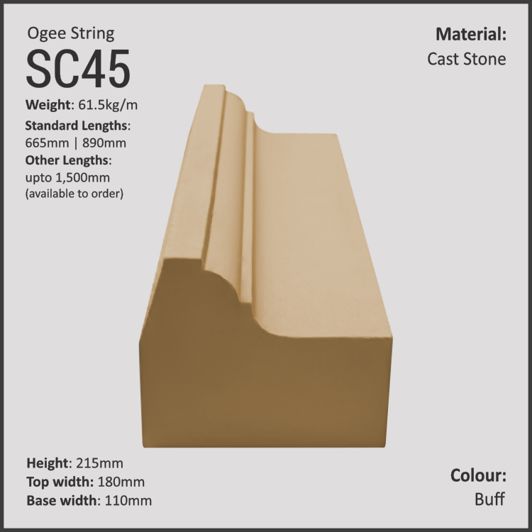 Ogee Wall band Course – Cast Stone Supplier